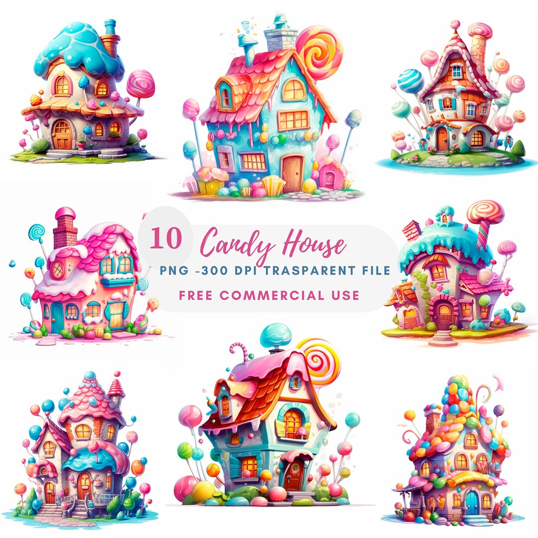 Candy House Clipart Png,bundle 10 High Quality,fairy Home,digital ...