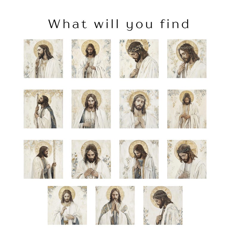 Watercolor Jesus Christ Clipart Bundle | Vintage Religious PNG (digital ...
