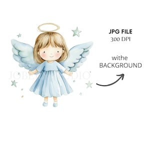 Guardian Angel Clipart PNG Bundle 8 High Quality Png,watercolor Blue ...