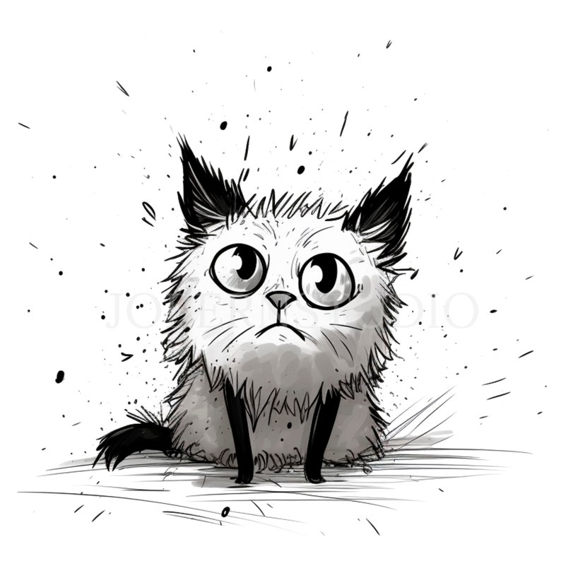 Crazy Cat Clipart PNG Bundle 15 High Quality Jpg,funny Grumpy Black ...