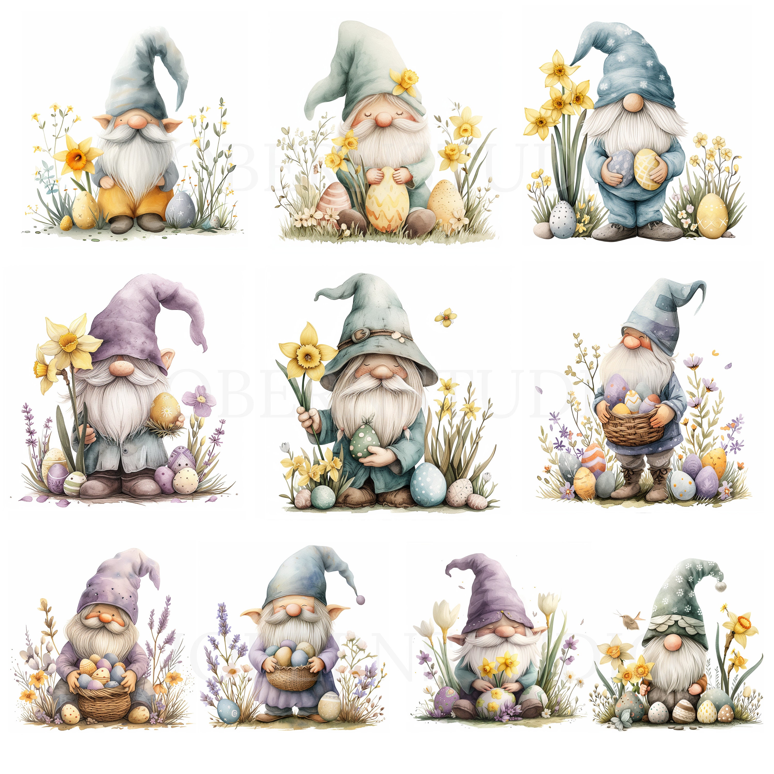 Easter Gnome Clipart PNG Bundle 10 High Quality Jpg,easter Egg ...