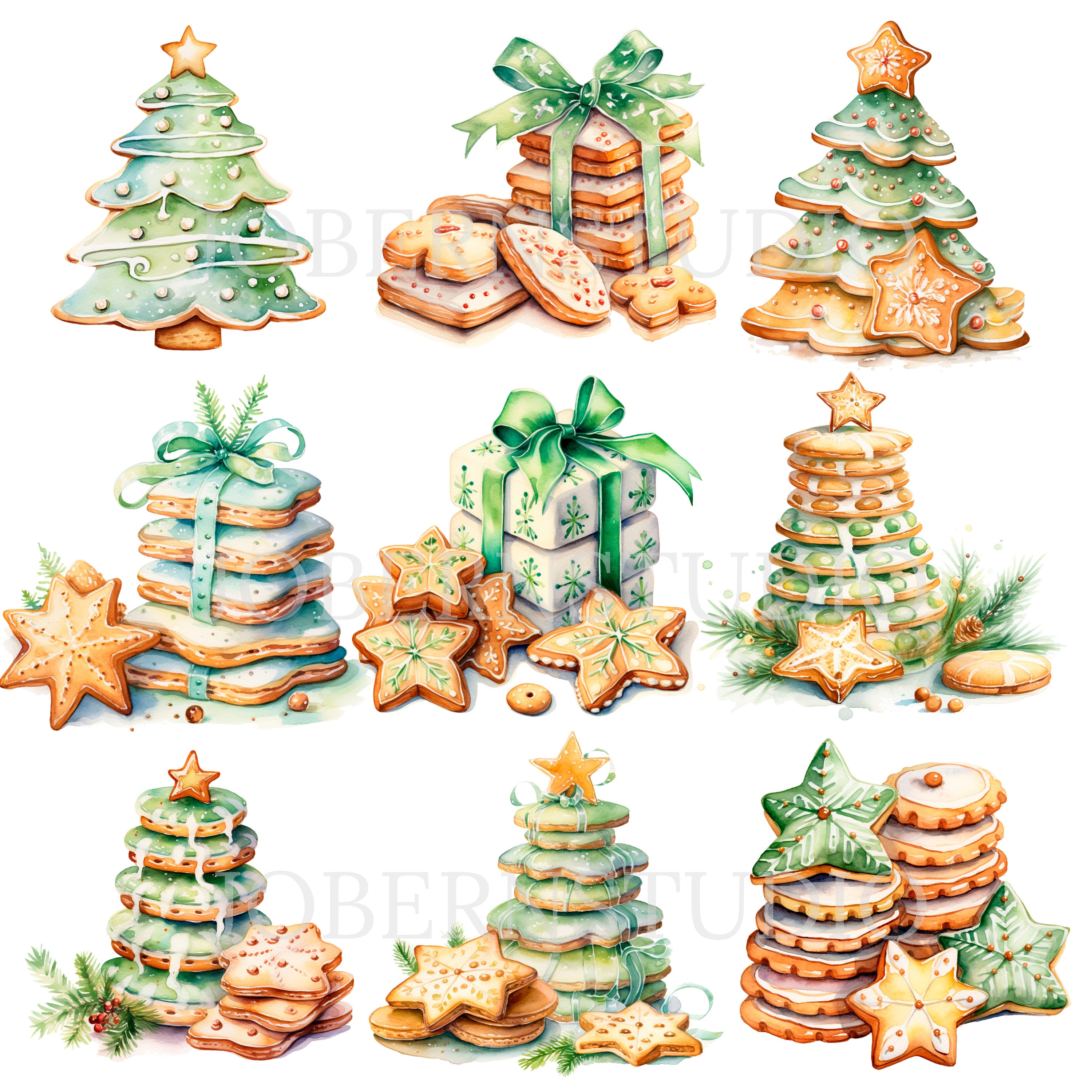 Christmas Cookies Clipart Bundle 15 High Quality - Etsy