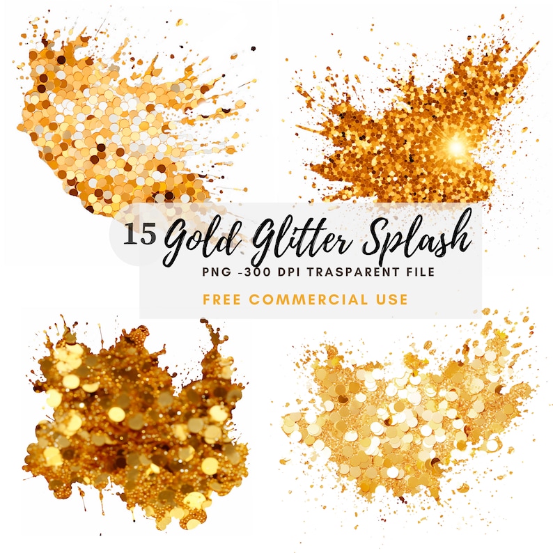 Gold Glitter Color Splash Clipart Png,bundle 15 High Quality Jpg ...