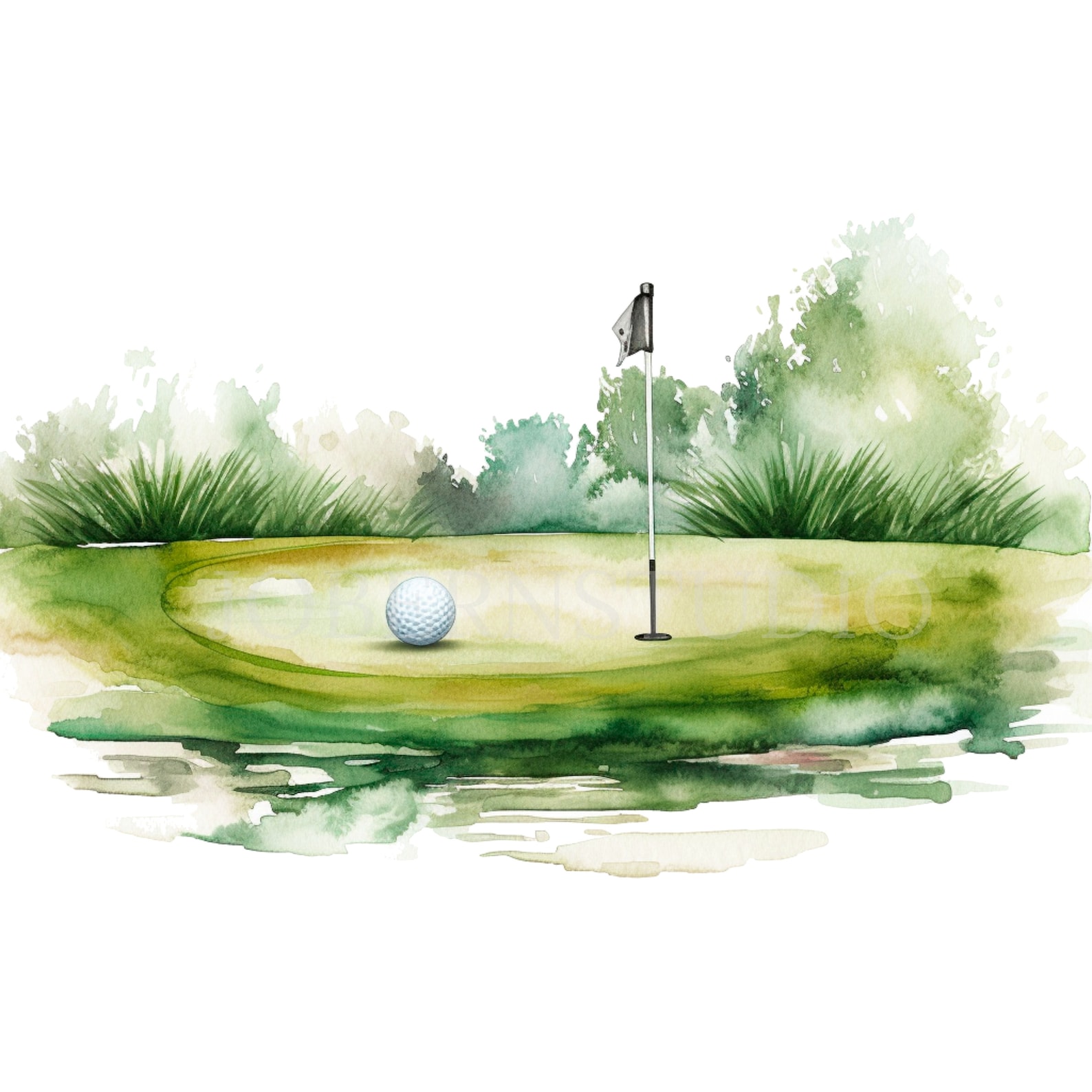 Golf Clipart Png,bundle 30 High Quality, Watercolor Sport Golf Digital ...