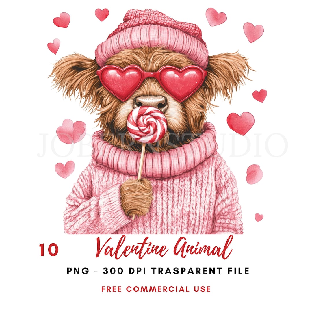 Valentine Cats and Dogs Clipart PNG Bundle 10 High Quality| Watercolor ...