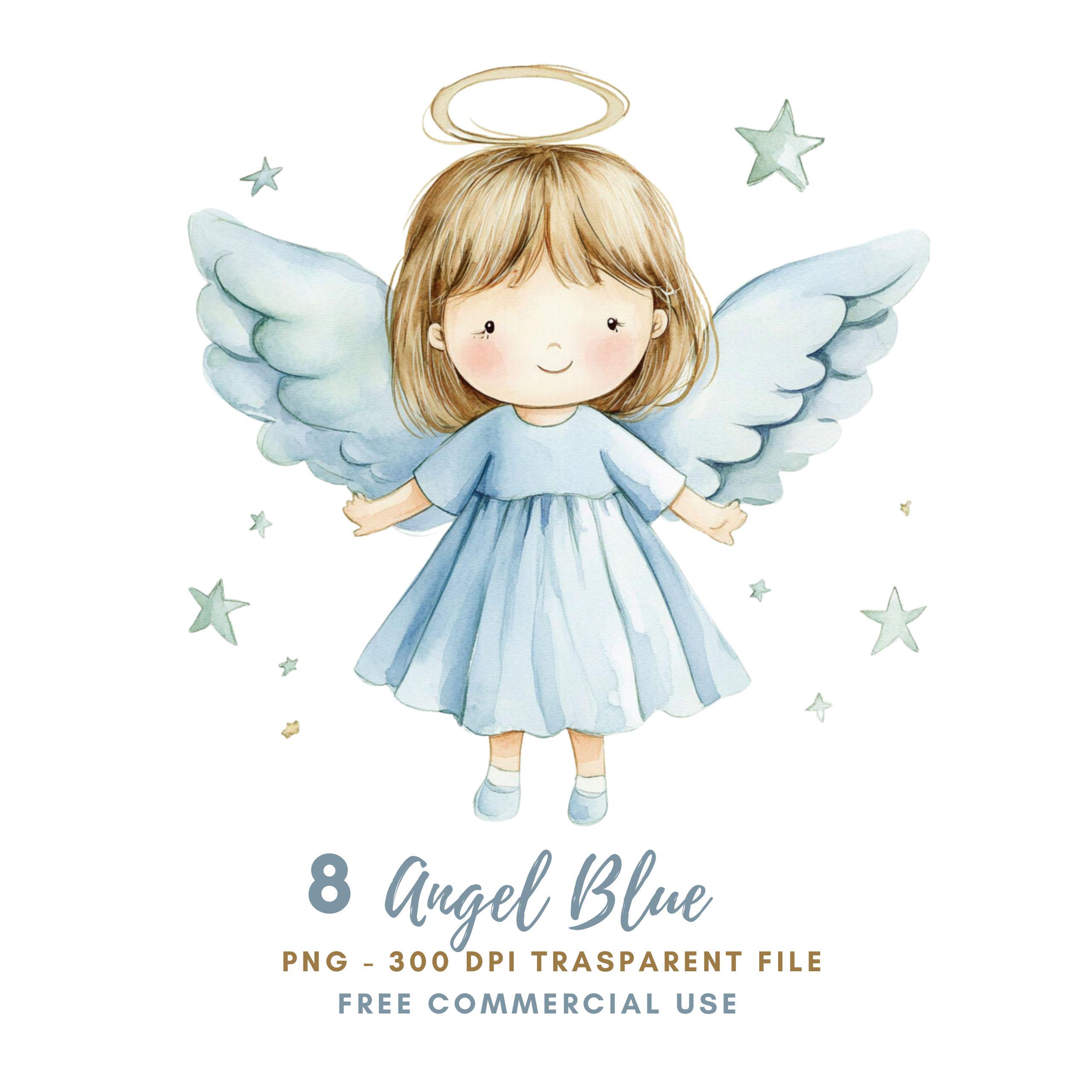Guardian Angel Clipart PNG Bundle 8 High Quality Png,watercolor Blue ...