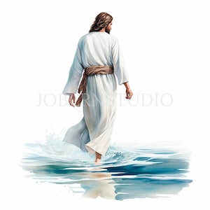 Jesus Christ Clipart Bundle 15 High Quality Png,watercolor Jesus on Sea ...