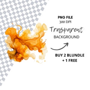 Watercolor Fall Color Splash Clipart,15 Watercolor Graphics Alcohol Ink ...