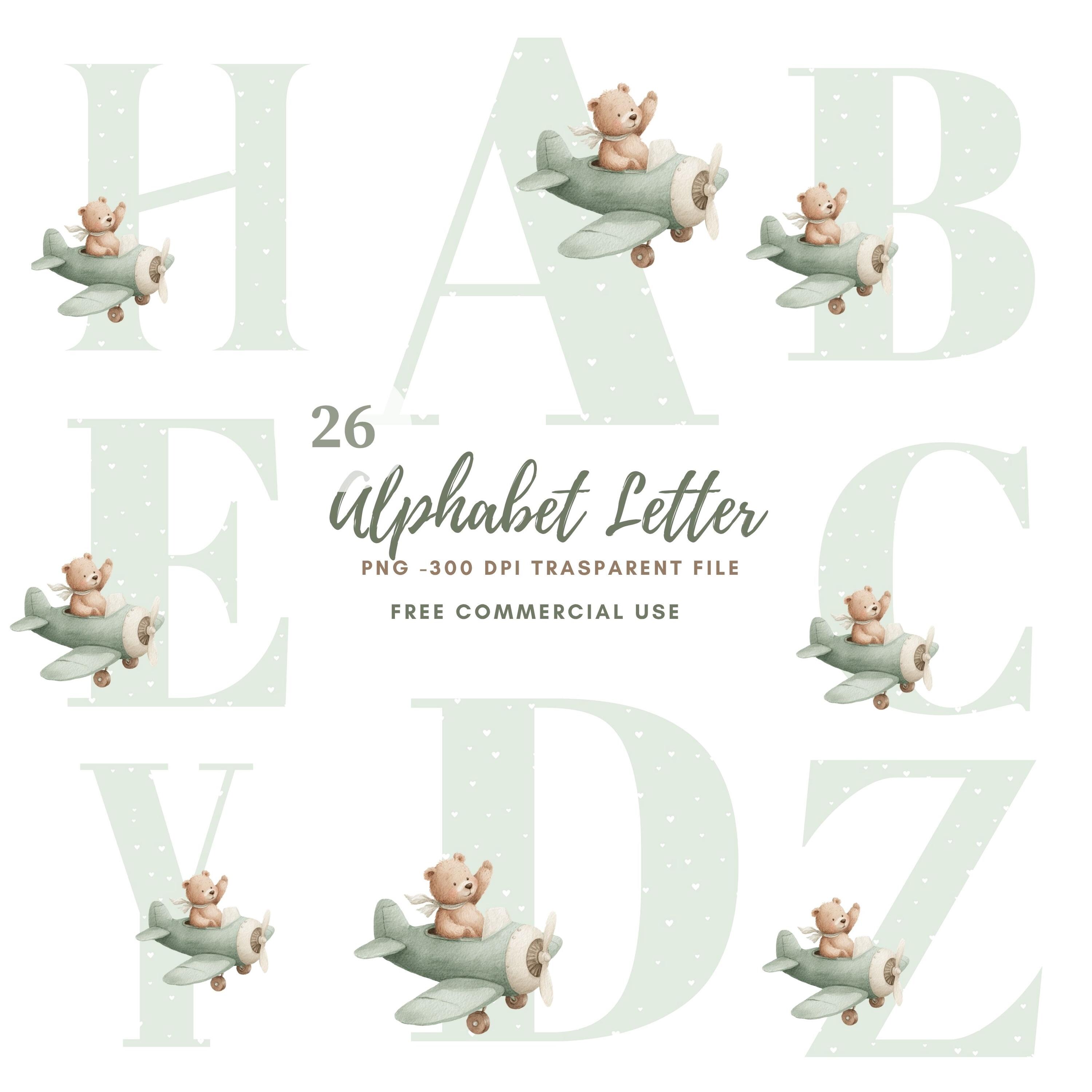 Nursery Green Alphabet Letter Clipart Bundle 26 High Quality PNG ...