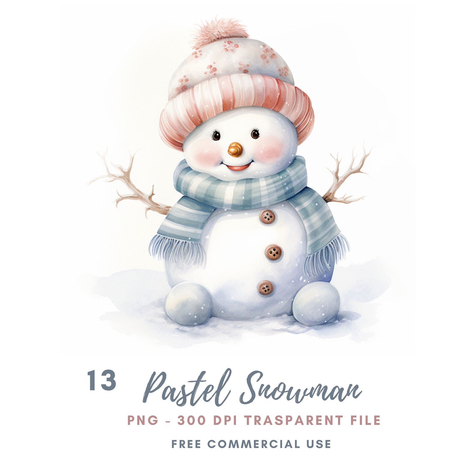 Watercolor Christmas Snowman Clipart Png,bundle 11 High Quality ,cutep ...