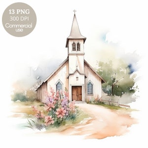 Rustic Church Clipart Png,bundle 13 High Quality,watercolor Church ...