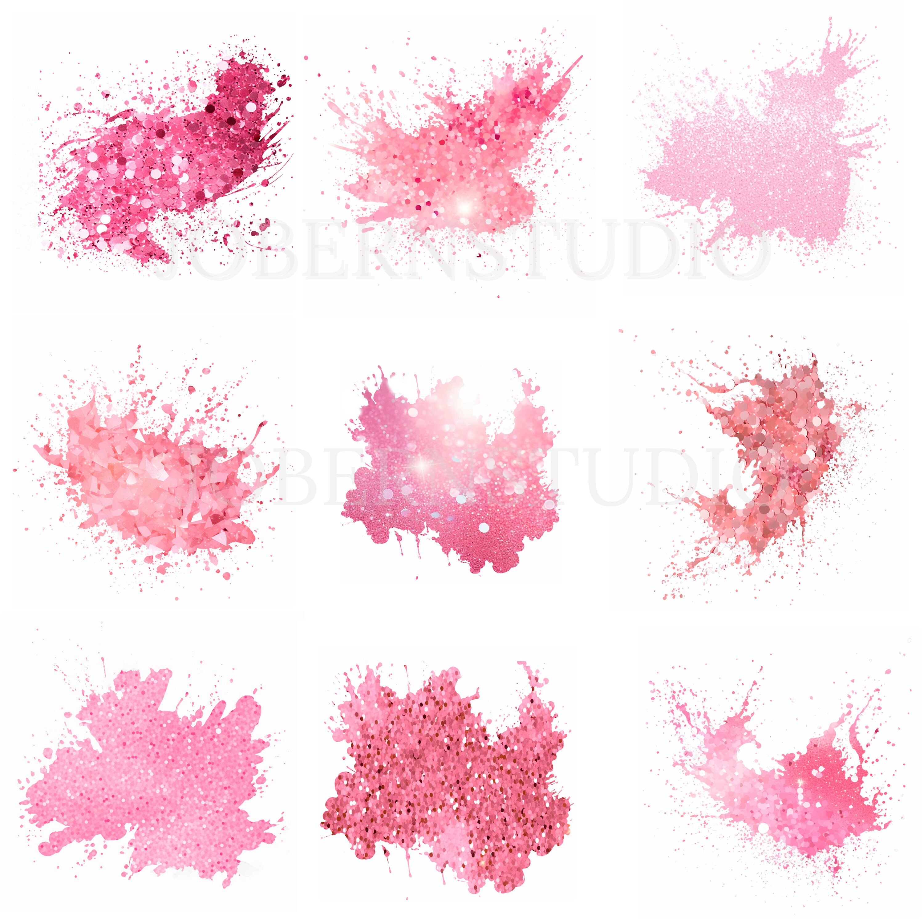 Pink Glitter Color Splash Clipart Png,bundle 15 High Quality Jpg ...