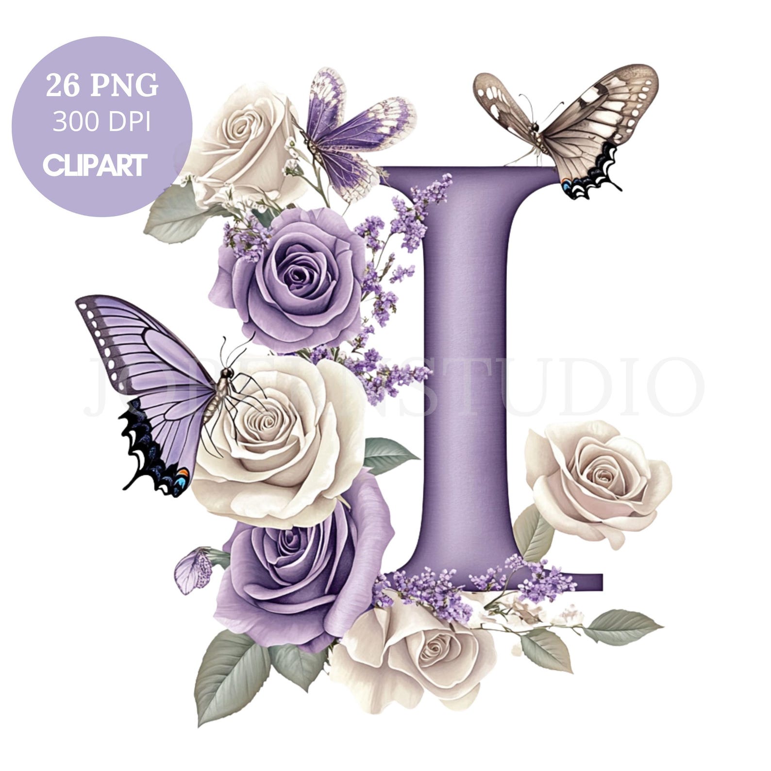 Floral Alphabet Letter A-Z Clipart Bundle 26 High Quality Png ...