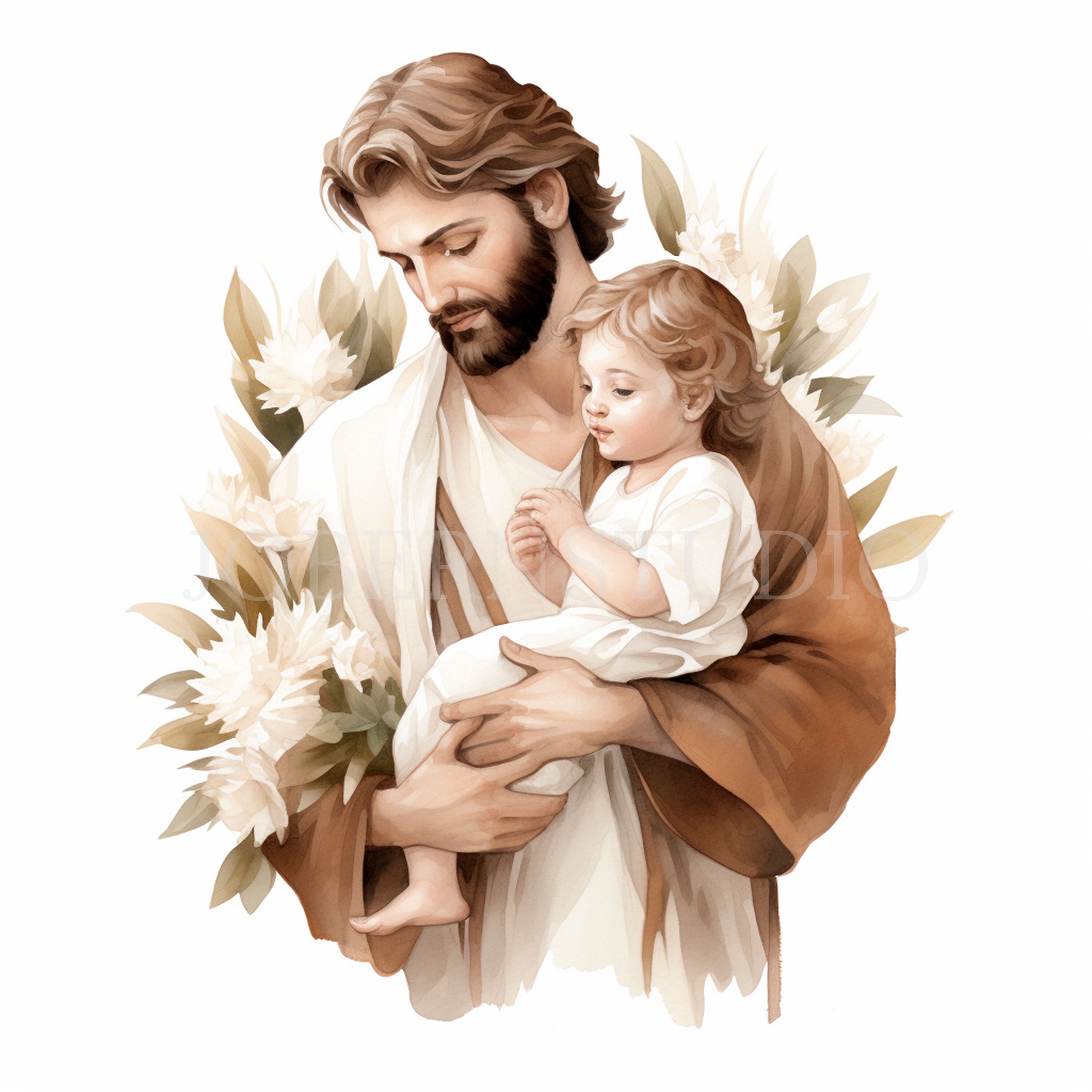 Saint Joseph Clipart Bundle 15 High Quality PNG, Saint Joseph With ...