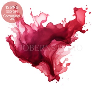 Watercolor Fall Color Splash Clipart,15 Watercolor Graphics Alcohol Ink ...