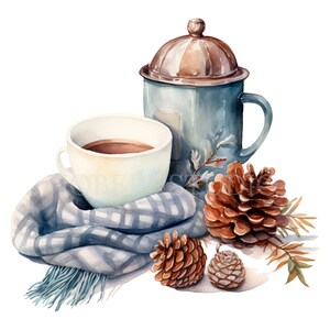 Cozy Winter Coffee Clipart Png,bundle 15 High Quality Jpg,digital ...