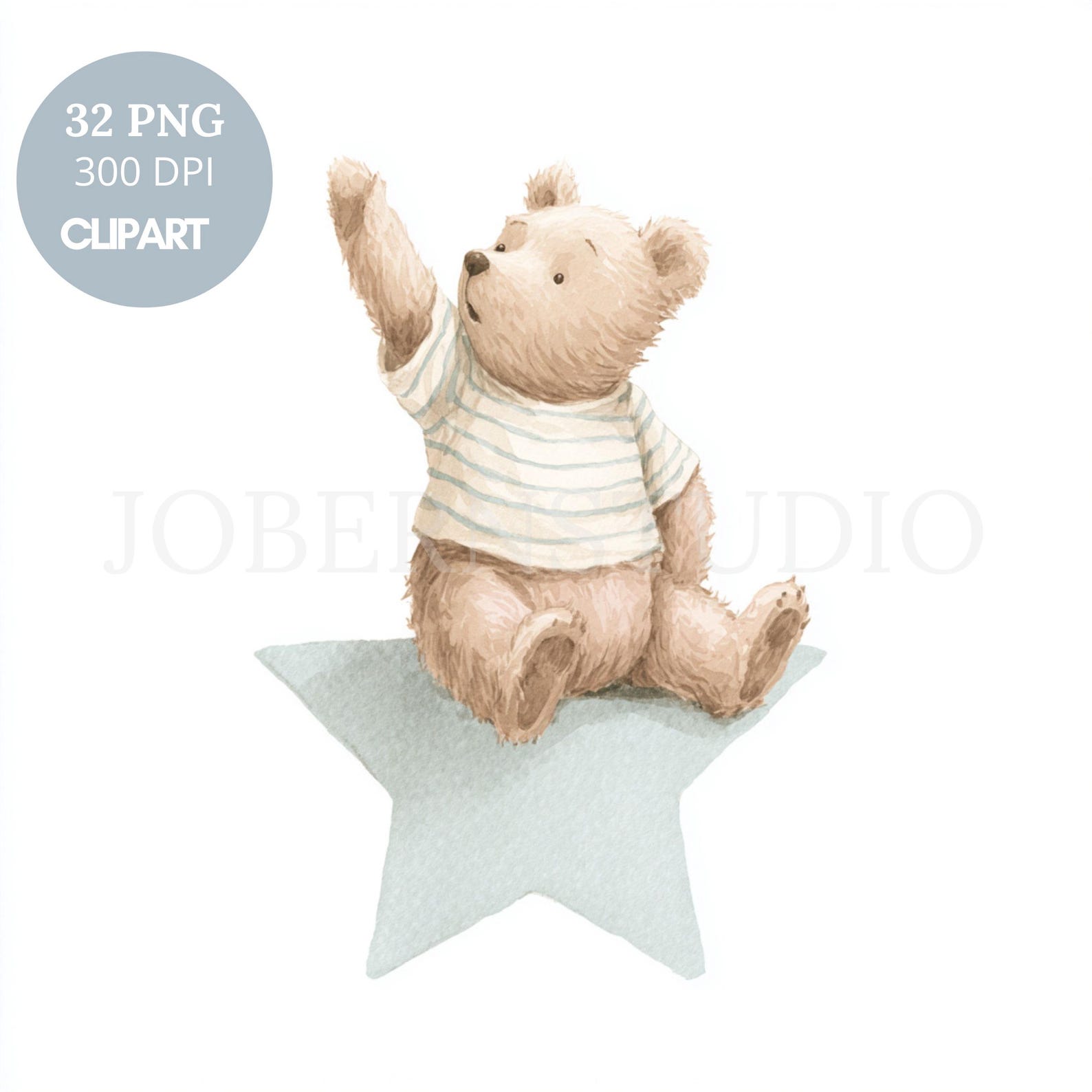 Blue Teddy Bear Nursery Clipart , Bundle 32 Png,watercolor It's a Boy ...