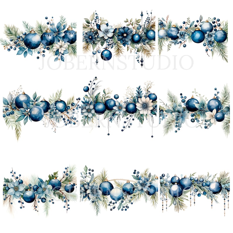 Christmas Garland Clipart Pngbundle 15 High Quality - Etsy