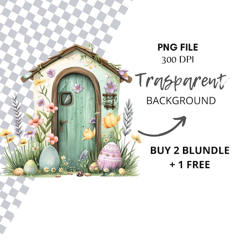 Easter Door Clipart PNG Bundle 16 High Quality,watercolor Easter Egg ...