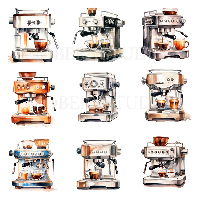 Coffee Espresso Machine Clipart Png,bundle 15 High Quality,vintage ...