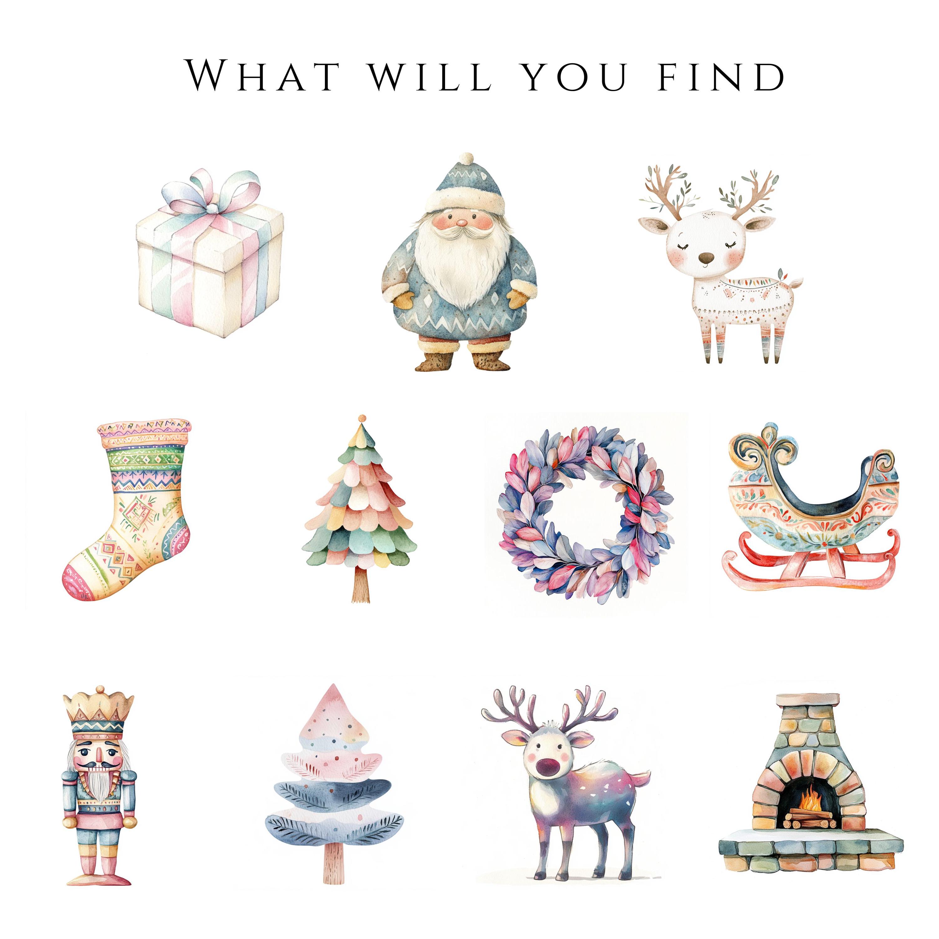 Christmas Scandinavian Clipart PNG | Bundle 11 High Quality ...