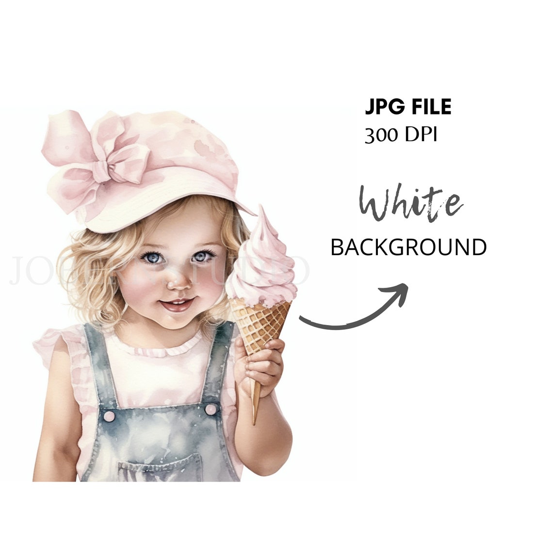 Watercolor Retro Baby Ice Cream Clipart Png,bundle 15 High Quality ...