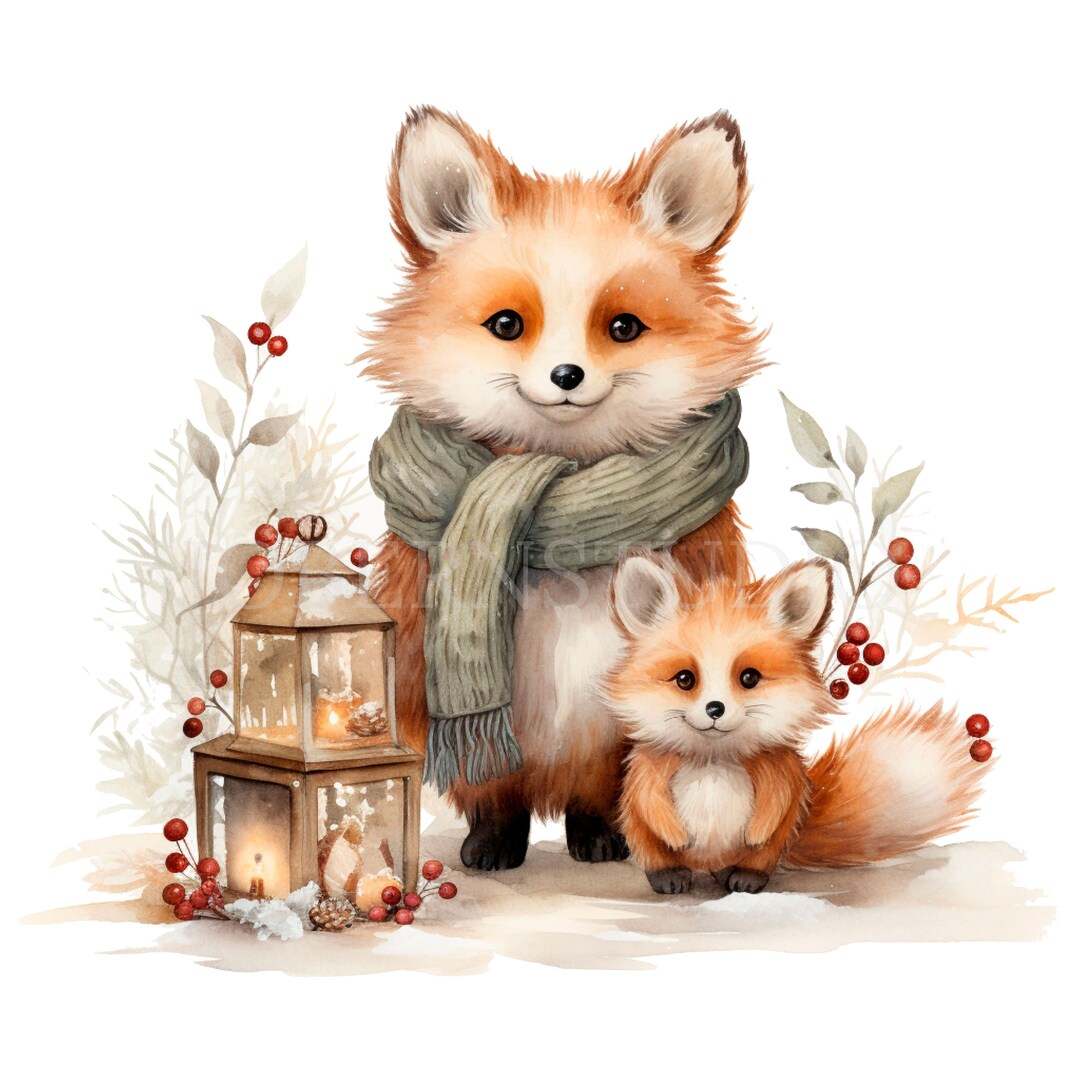 Woodland Family Animal Clipart Png,fox Bundle 15 High Quality Jpg ...