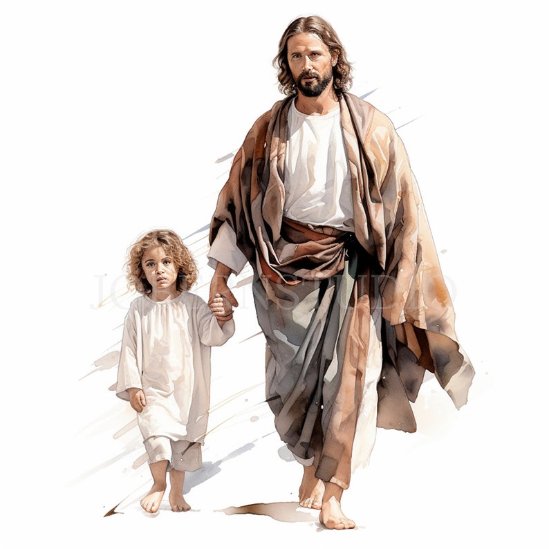 Jesus Christ Clipart Bundle 11 High Quality Png,watercolor Jesus With ...