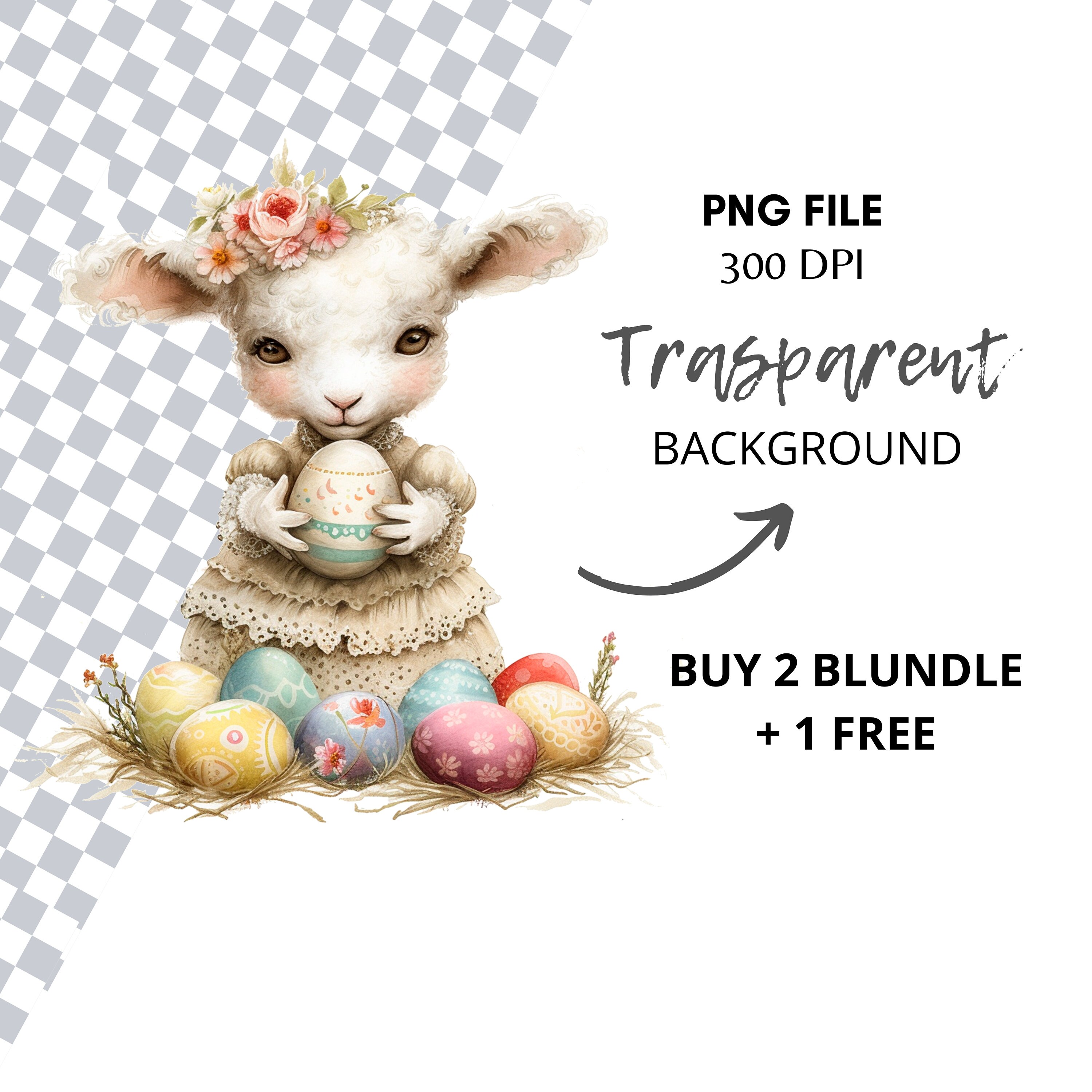 Easter Sheep Clipart PNG Bundle 14 High Quality,pastel Easter ...