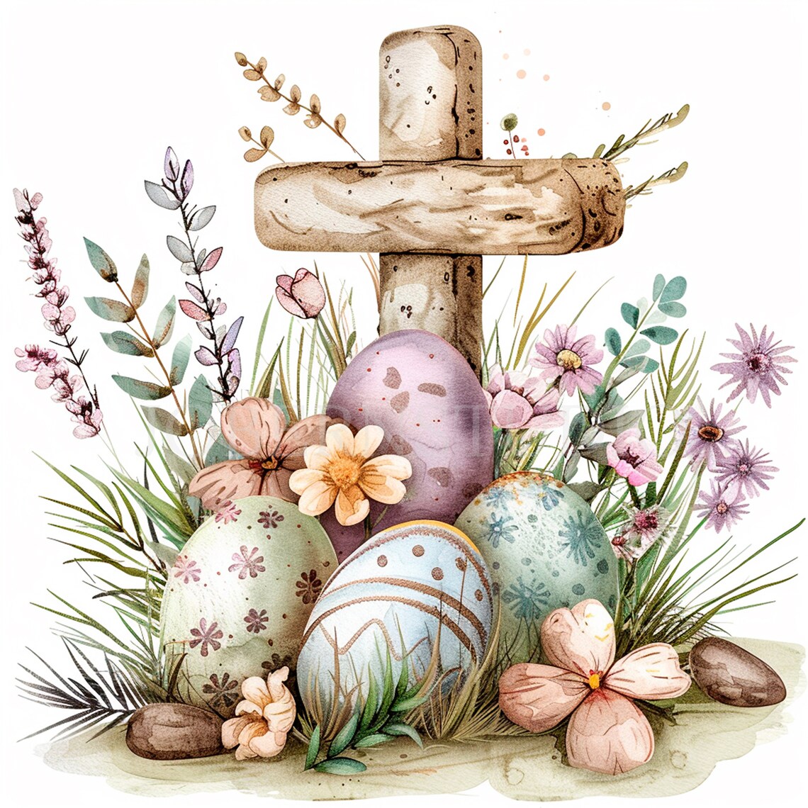 Easter Cross Clipart PNG Bundle 12 High Quality,easter Cross Egg ...