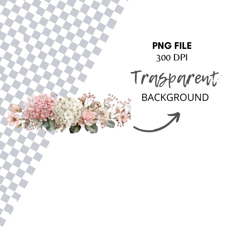 Hydrangea Border Clipart Bundle 9 High Quality Png|watercolor Hydrangea ...