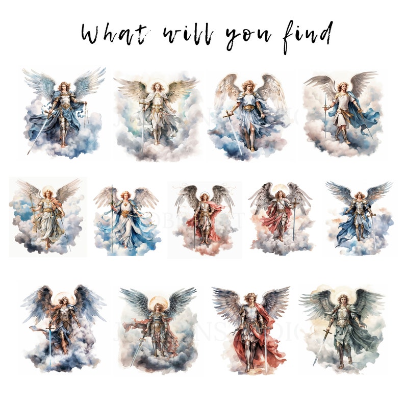 Saint Michael Clipart Bundle 13 High Quality PNG, Saint Michael Archangel,digital Download,card ...