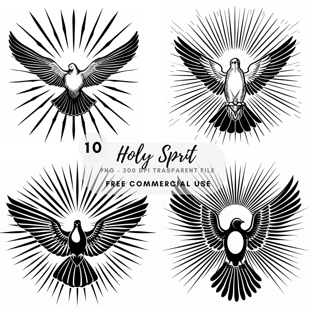 Holy Spirit Clipart Bundle 10 High Quality Png,flat Vector Dove of ...
