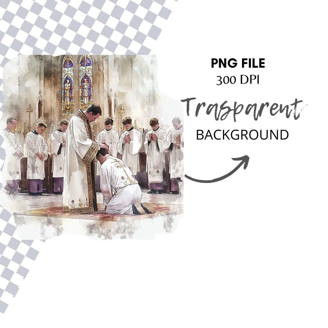Priest Ordination Clipart Png,bundle 22 High Quality, Watercolor ...