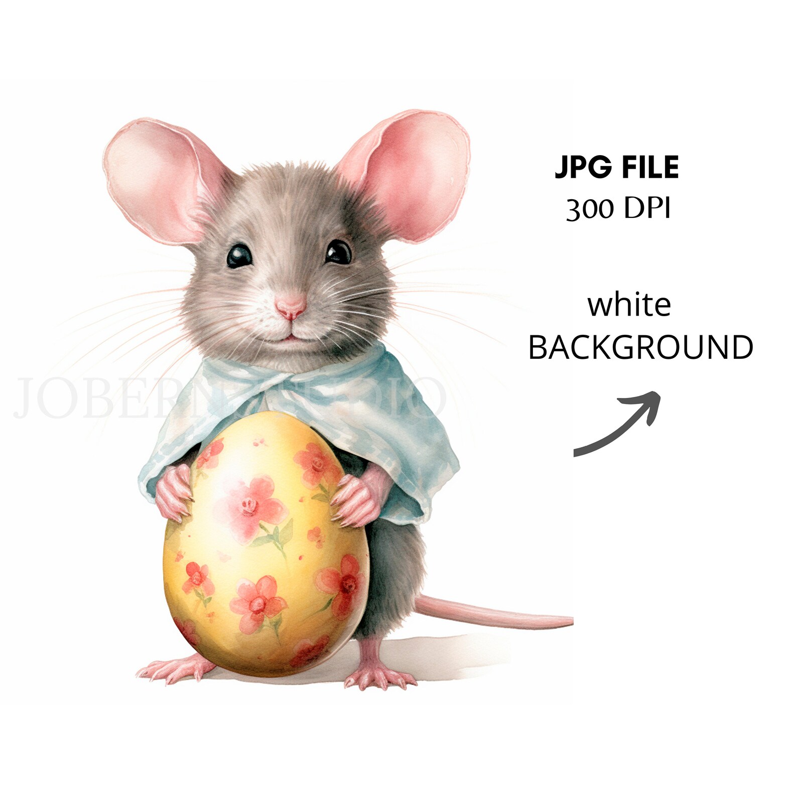 Easter Mouse Clipart PNG Bundle 10 High Quality, Pastel Easter ...