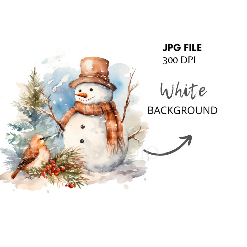 Christmas Snowman Clipart Png,bundle 15 High Quality Jpg,digital ...
