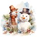 Christmas Snowman Clipart Png,bundle 15 High Quality Jpg,digital ...
