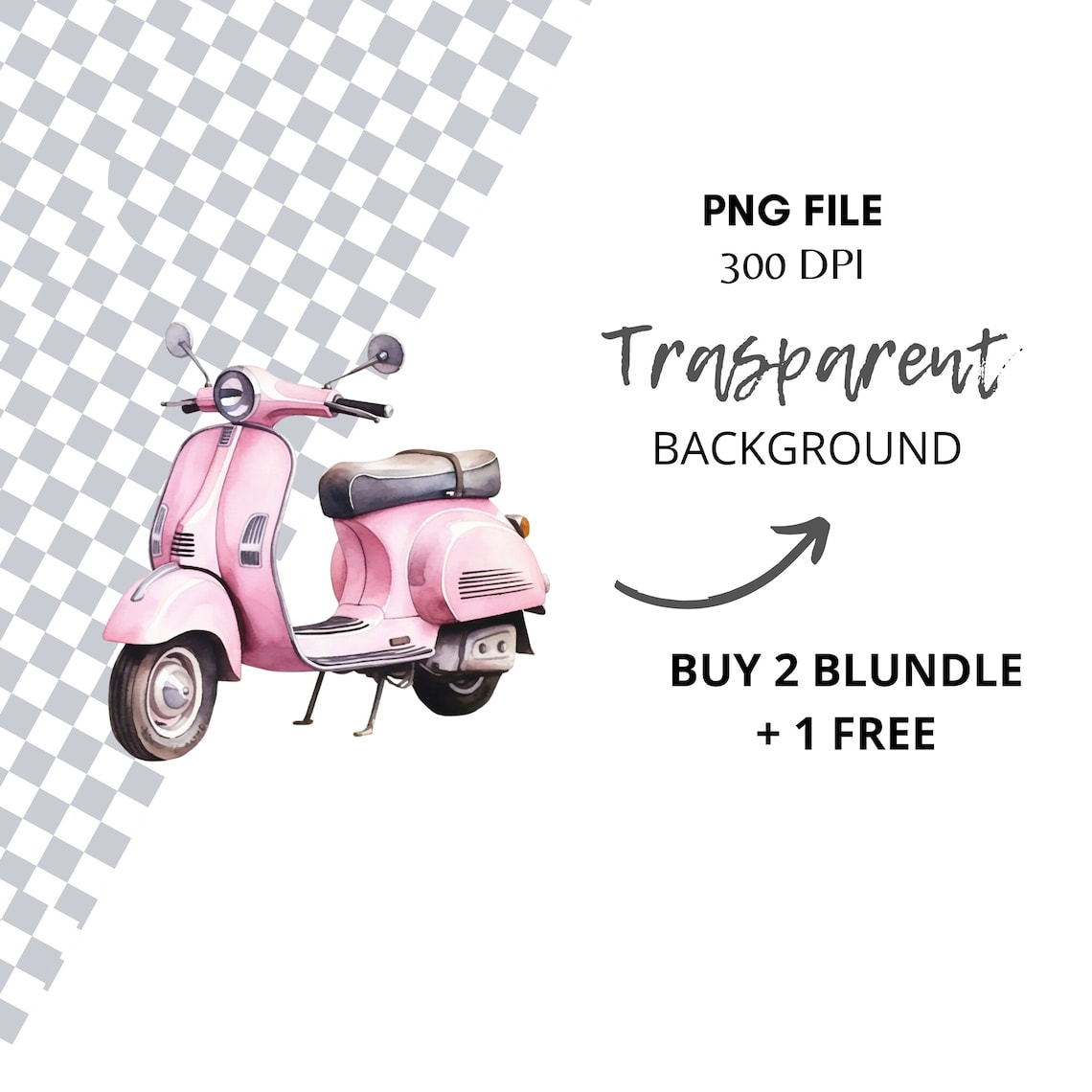 Pink Vespa Clipart Bundle 15 High Quality Png,vespa Motorbike ...