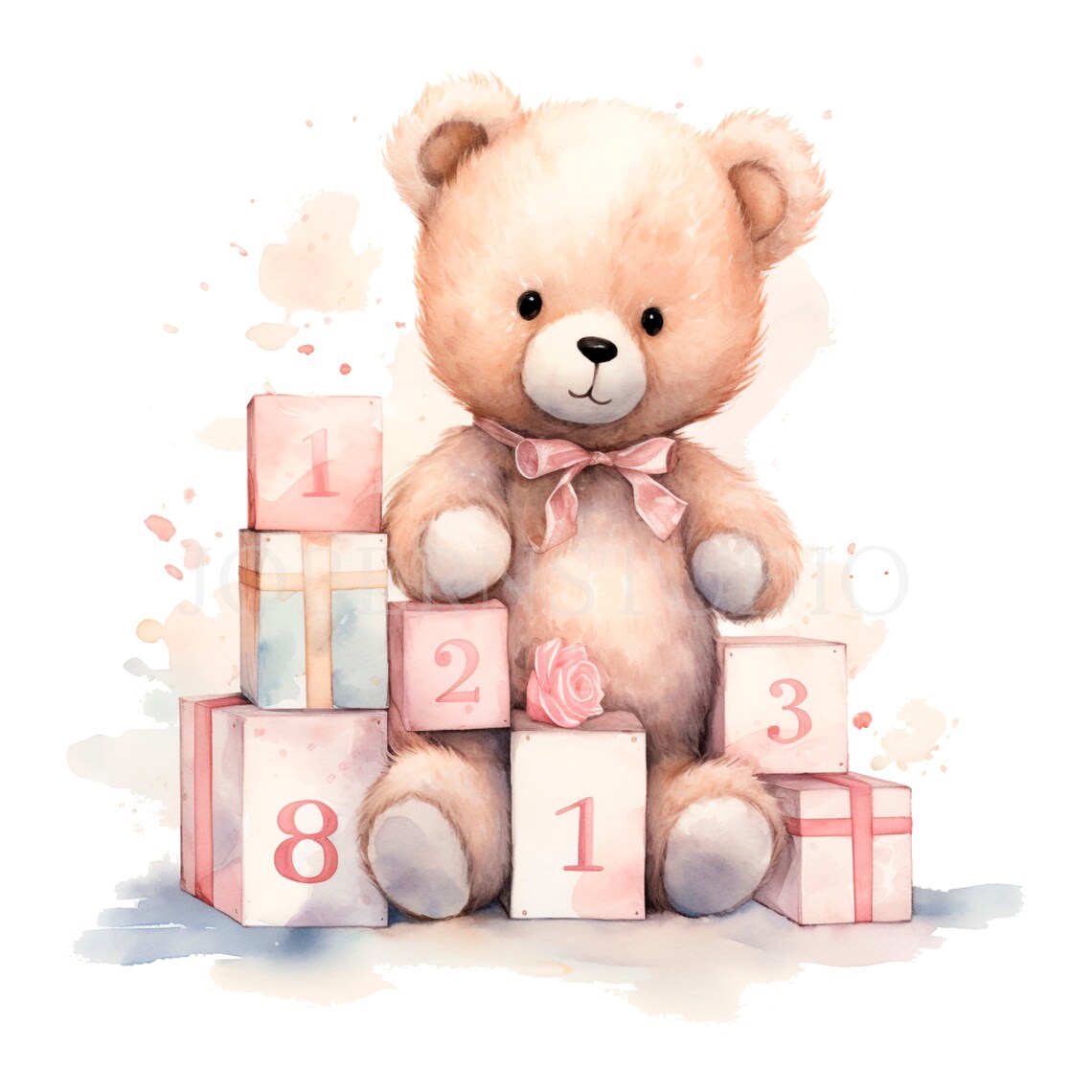 Pink Teddy Bear Clipart Pngbundle 15 High Quality Jpgdigital - Etsy