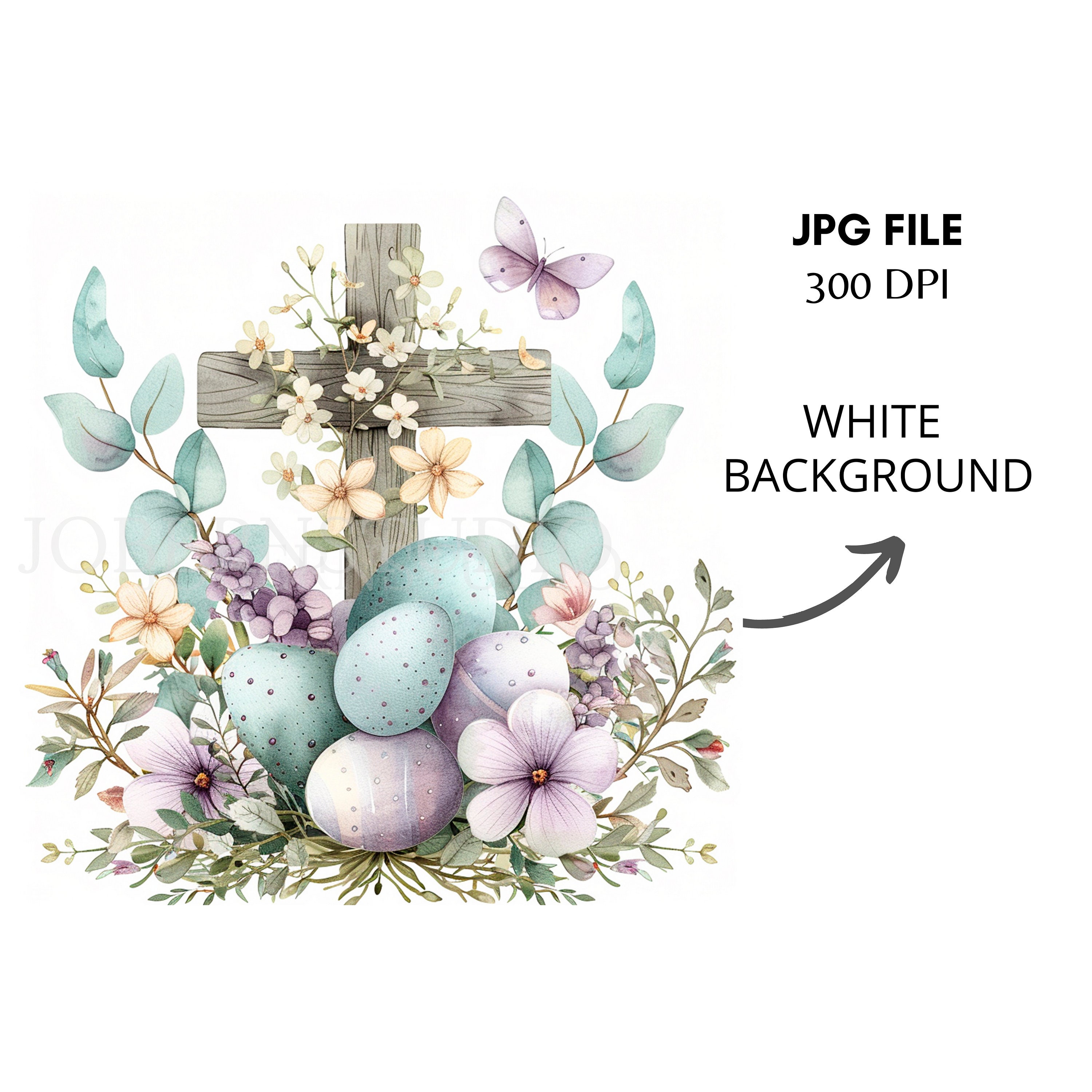 Easter Clipart PNG Bundle 185 High Quality,watercolor Easter Decoration ...