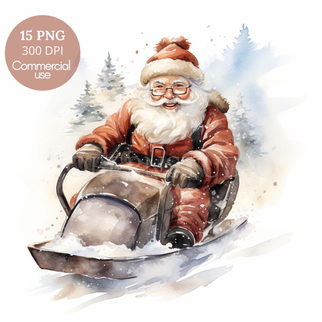 Christmas Santa Claus Snowcat Clipart, Bundle 15 High Quality Png ...
