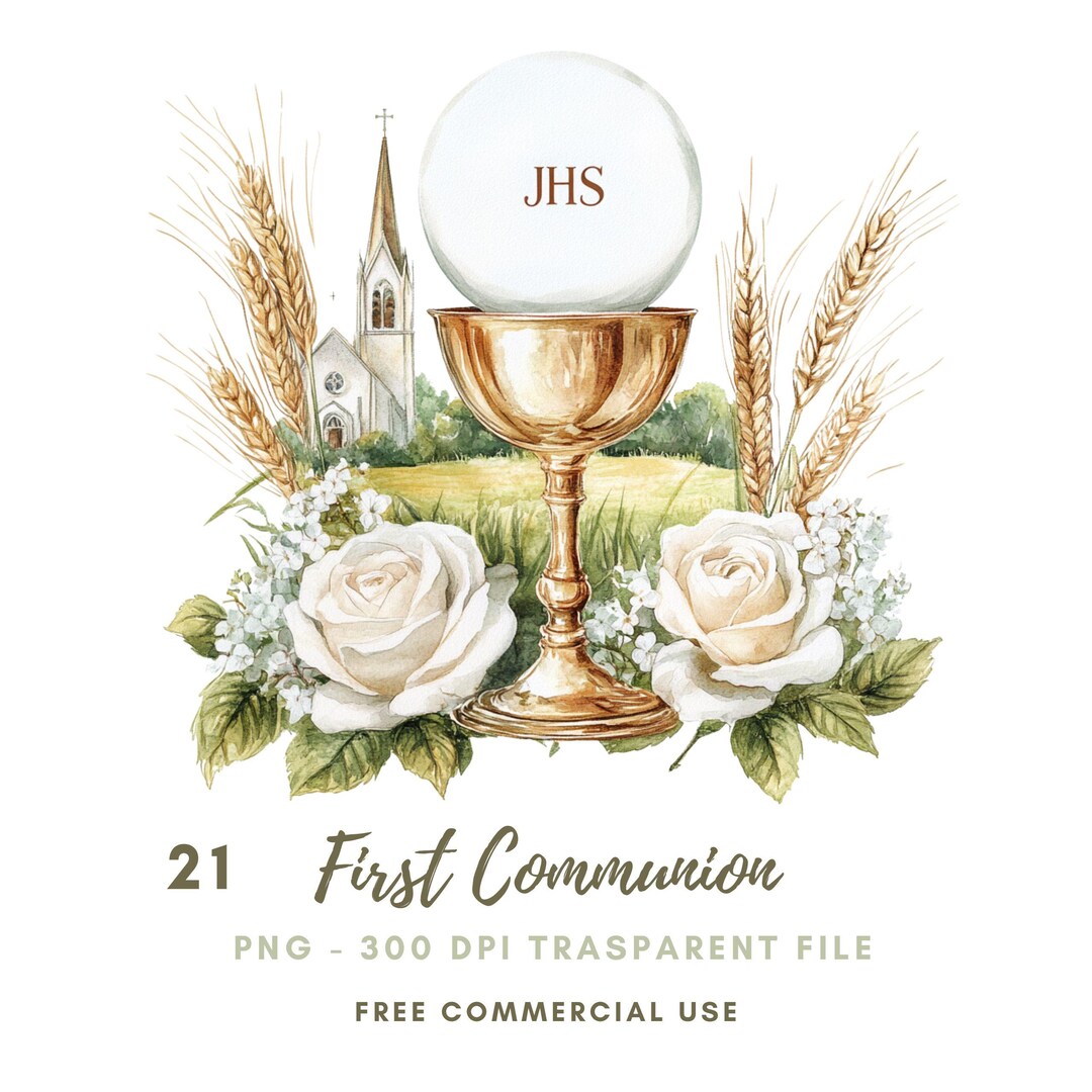 First Communion Clipart Png,bundle 21 High Quality, Watercolor ...
