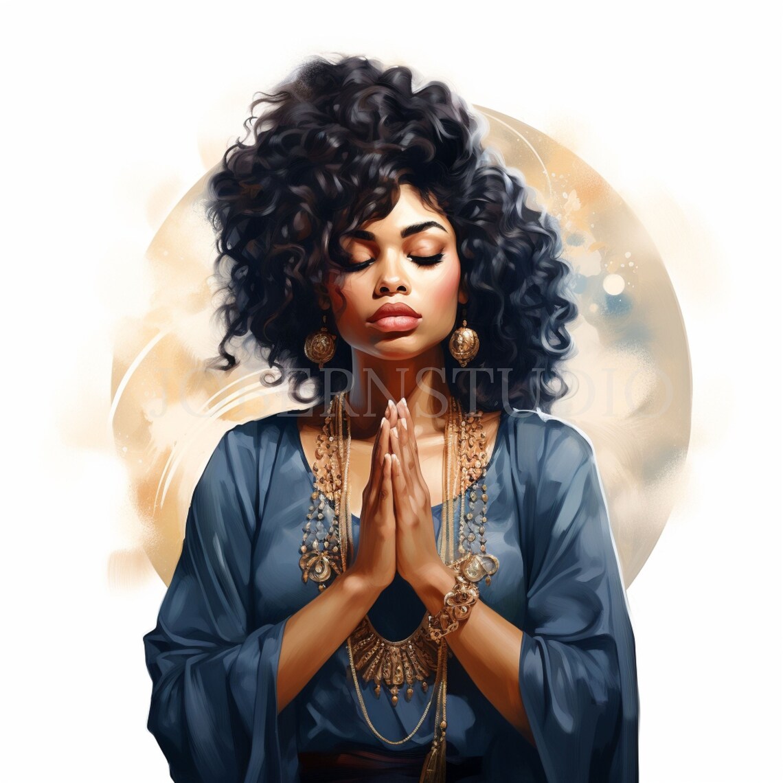 Black Woman Praying Clipart Png,bundle 10 High Quality Jpg,digital Download,card Making,digital ...