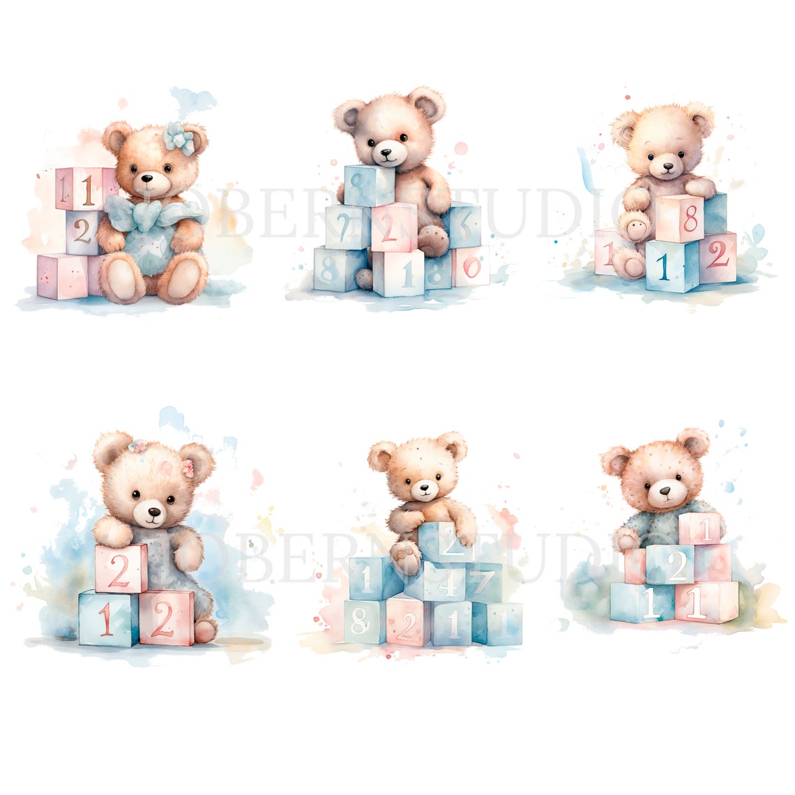 Pink Teddy Bear Clipart Pngbundle 15 High Quality Jpgdigital - Etsy