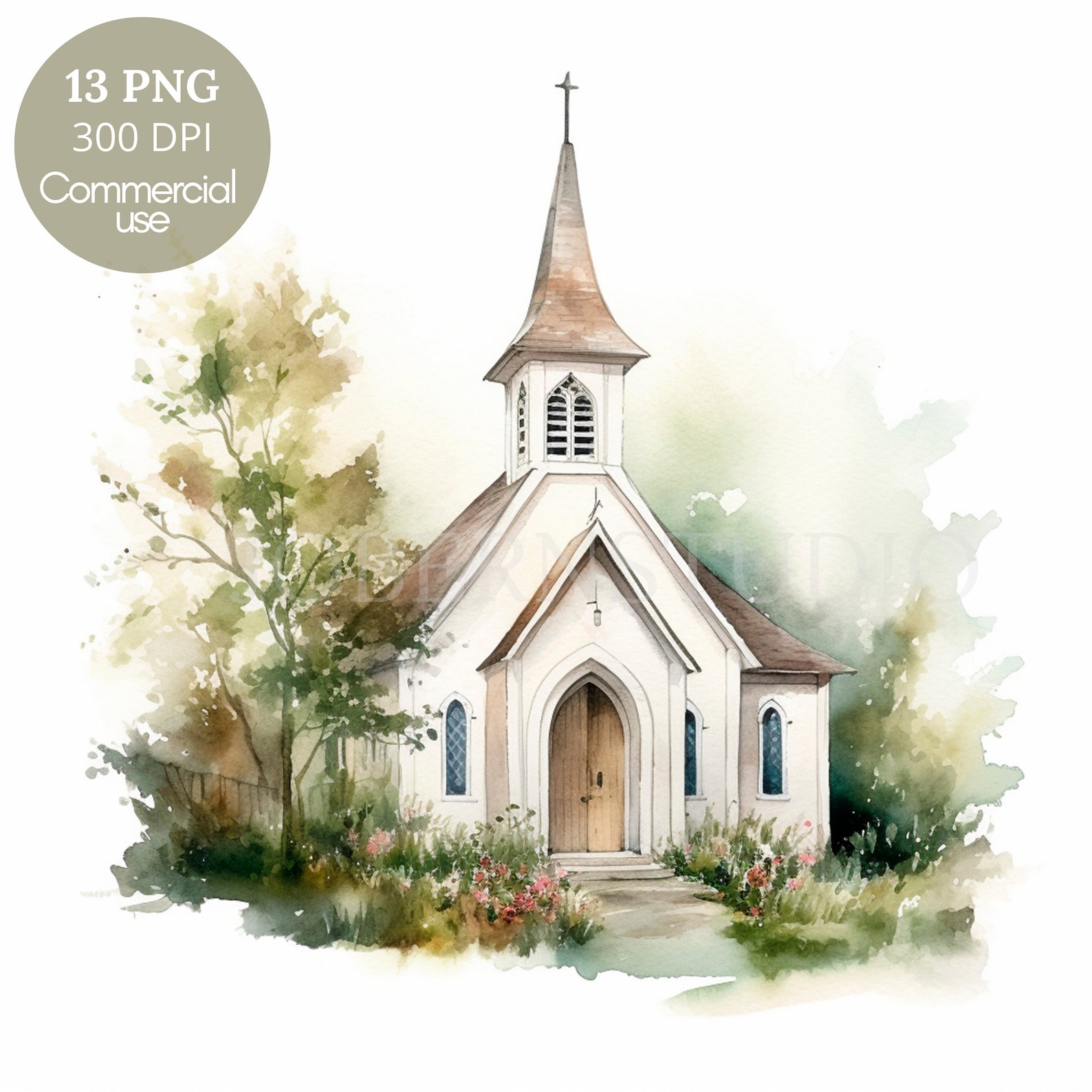 Rustic Church Clipart Png,bundle 13 High Quality,watercolor Church ...