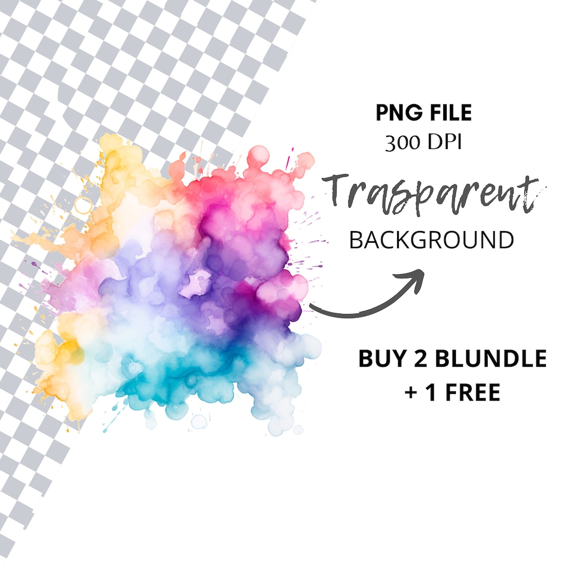 Watercolor Color Splash Clipart,20 Watercolor Graphics Alcohol Ink ...