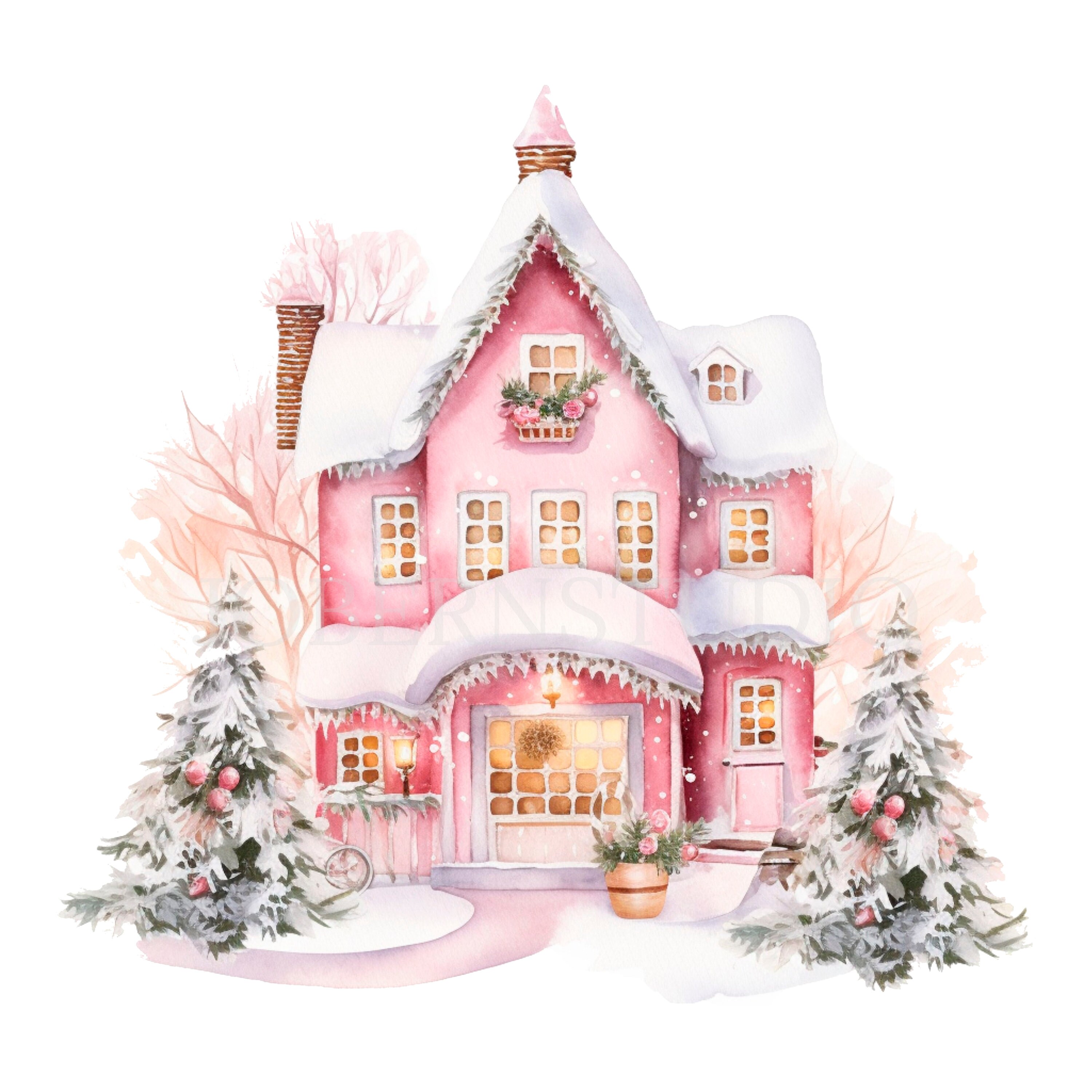 Cozy Winter House Clipart Png,bundle 15 High Quality Jpg,digital ...