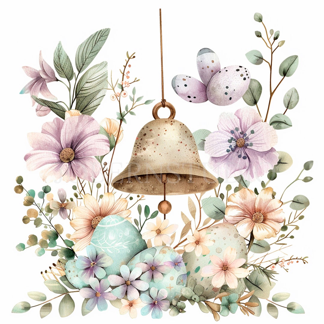 Easter Bell Clipart PNG Bundle 16 High Quality,easter Egg Watercolor ...