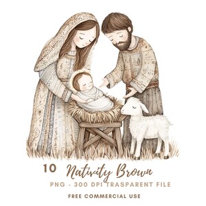 Nativity Clipart Bundle 10 High Quality Png,watercolor Nativity Sacred ...