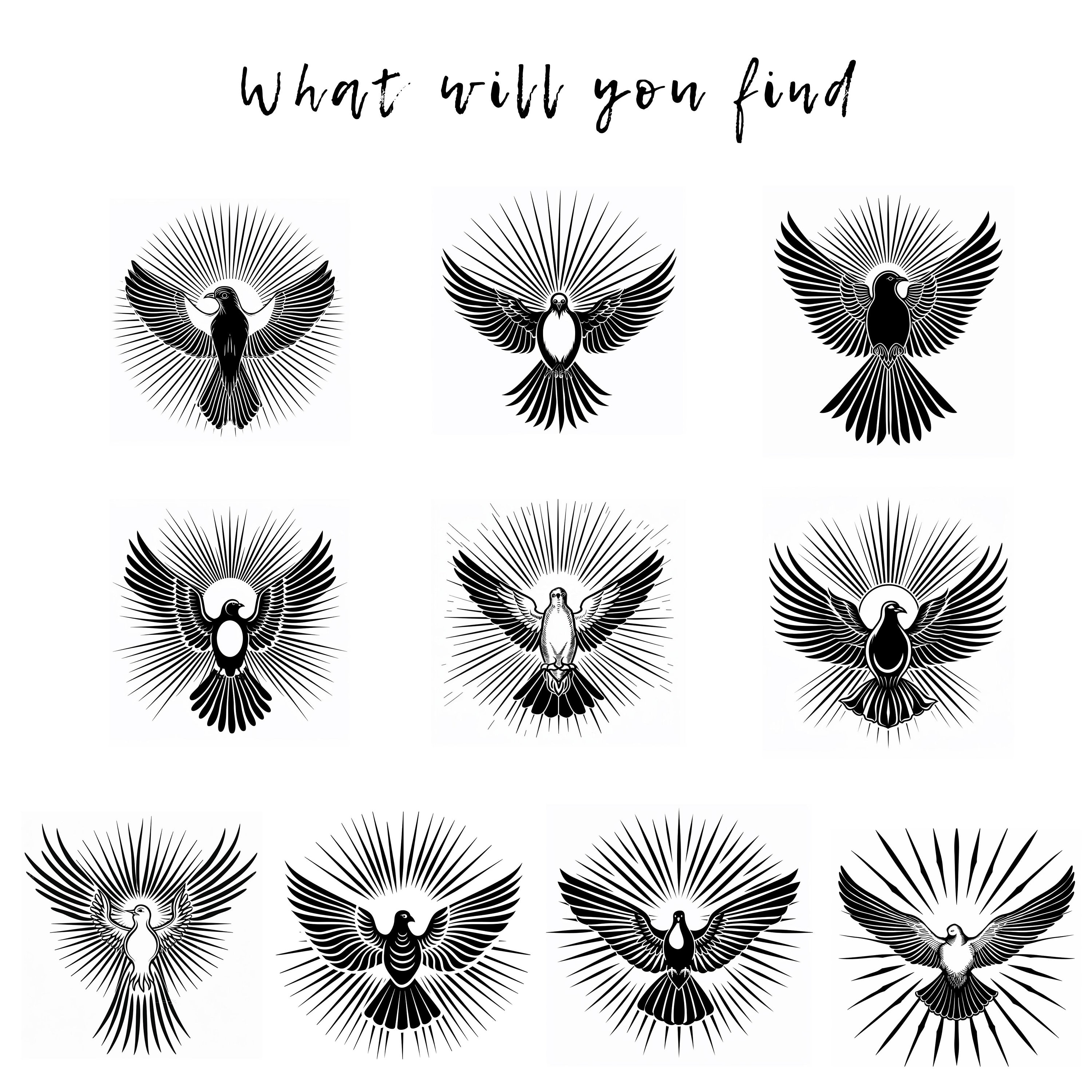 Holy Spirit Clipart Bundle 10 High Quality Png,flat Vector Dove of ...